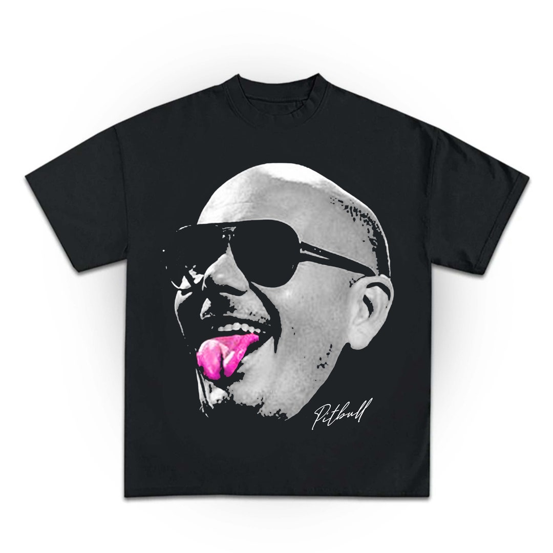 Pitbull Rapper Dtg Graphic T-shirt Design PNG DTF Poster PNG Printable ...