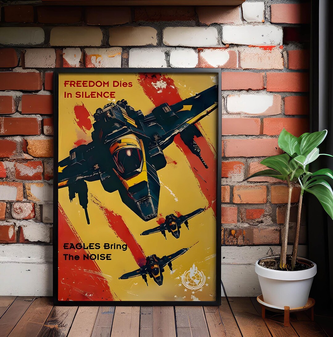 Video Game Wall Art - Helldivers 2 Poster - Eagles Bring the Noise Wall Art - Gamer Room Decor ...