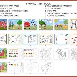 Farm Animal Activity Book - Etsy