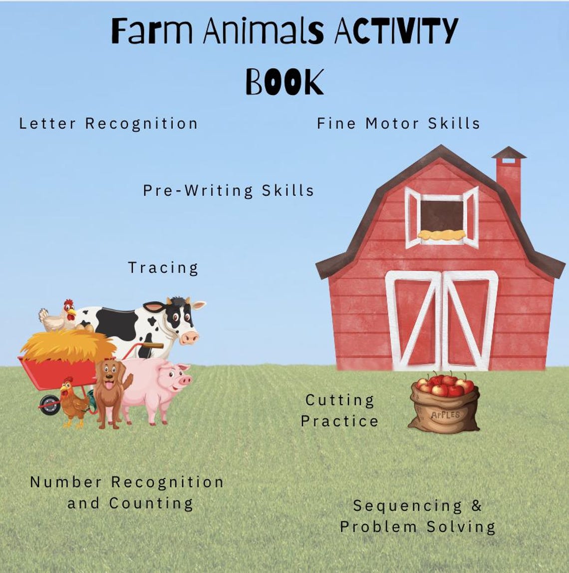 Farm Animal Activity Book - Etsy
