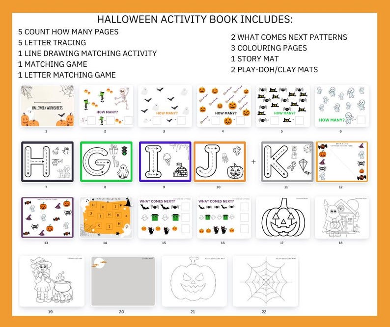 Halloween Activity Book - Etsy