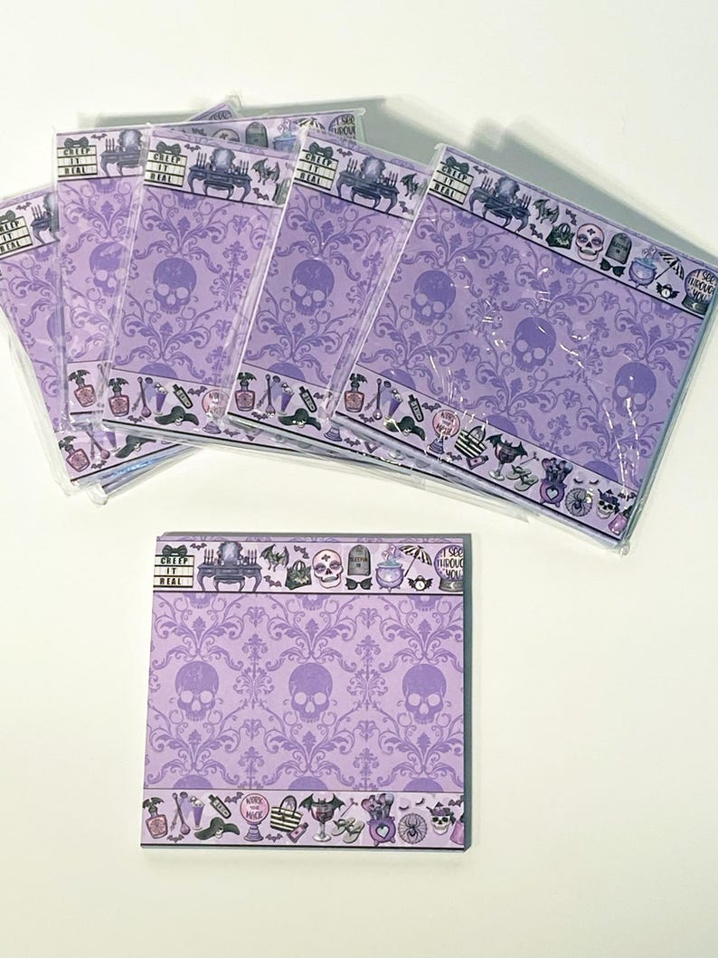4x4” Sticky Notes – Goth Purple Skull & Icons | 50 Sheets - Etsy