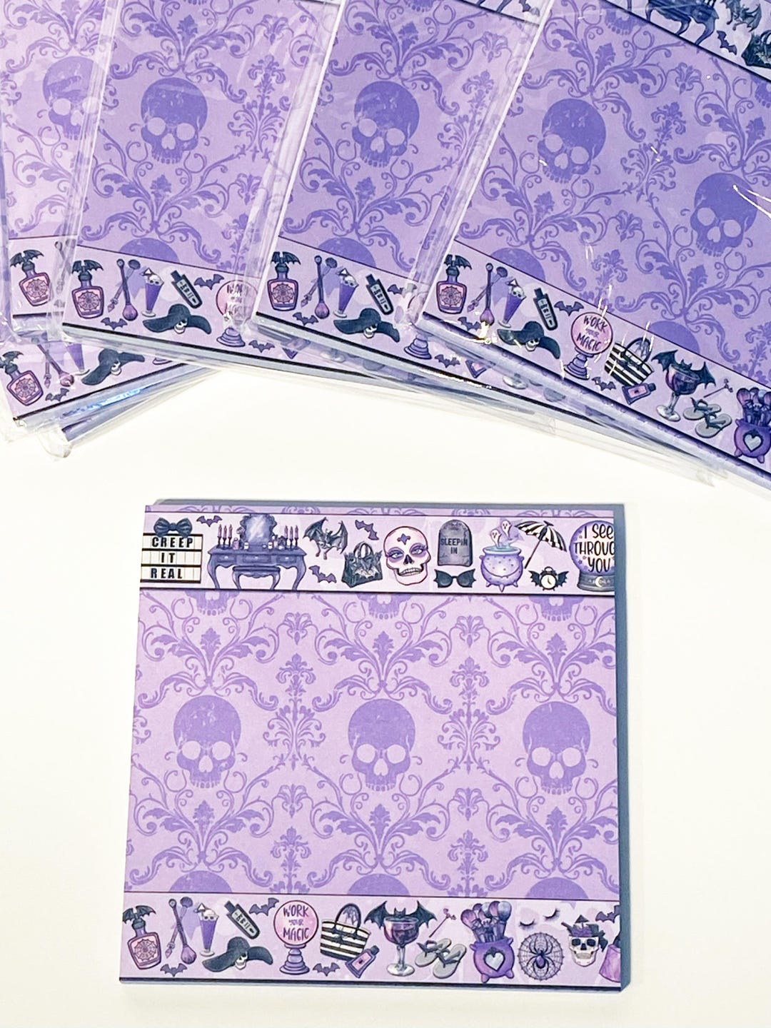 4x4” Sticky Notes – Goth Purple Skull & Icons | 50 Sheets - Etsy