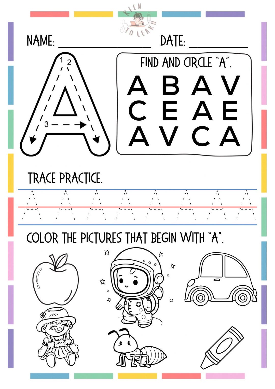 Alphabet Worksheets Pack - Etsy