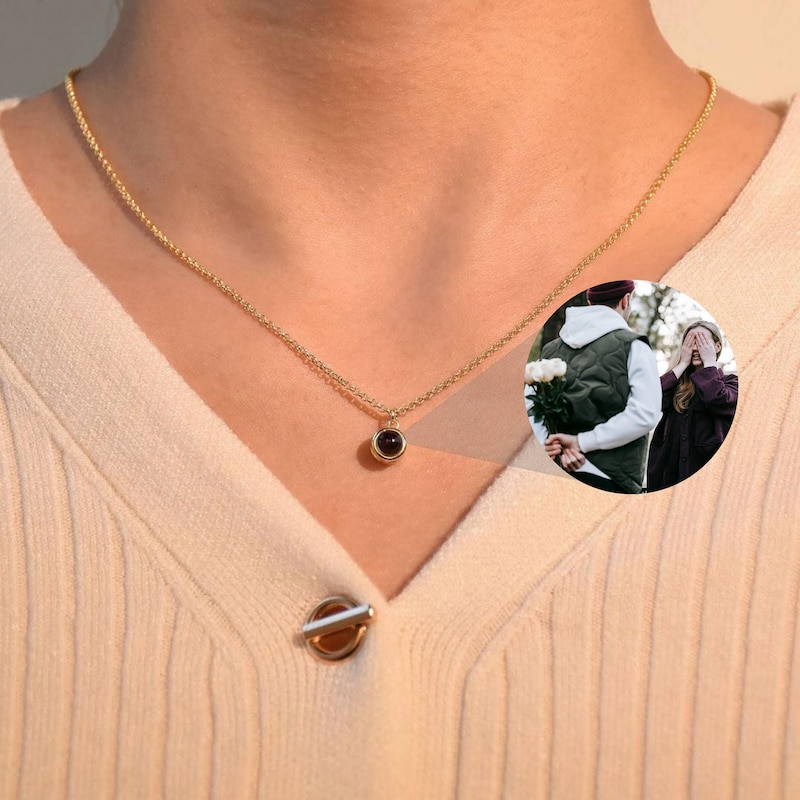 Personalized Projection Picture Pendant Necklace - Etsy