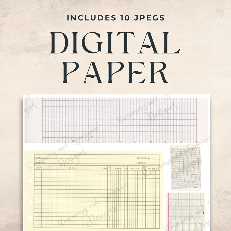 Digital Lined Paper, Charts, and Graphs | 10 Printable Digital ...