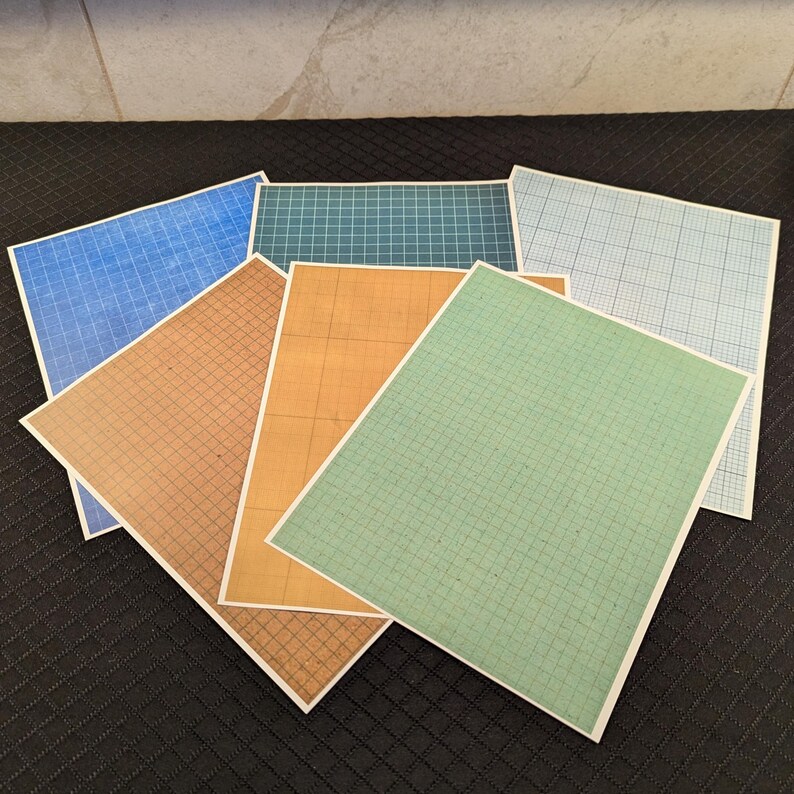 Digital Graph Papers | 6 Vintage Printable Digital Download | Junk ...