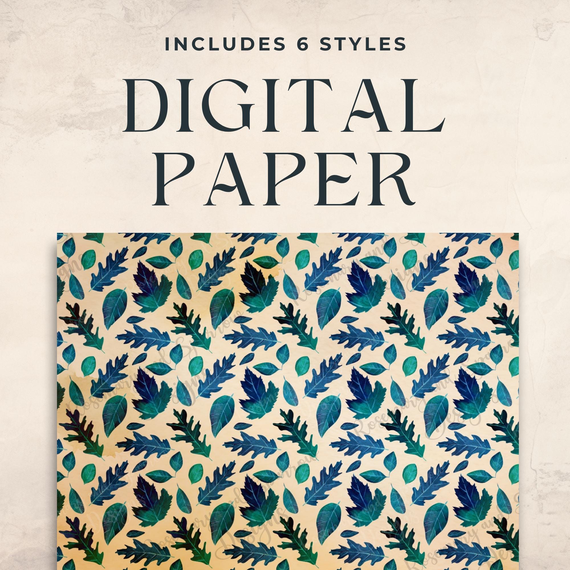 Blue Botanicals Light Digital Papers 7 Printable Digital Download Junk ...
