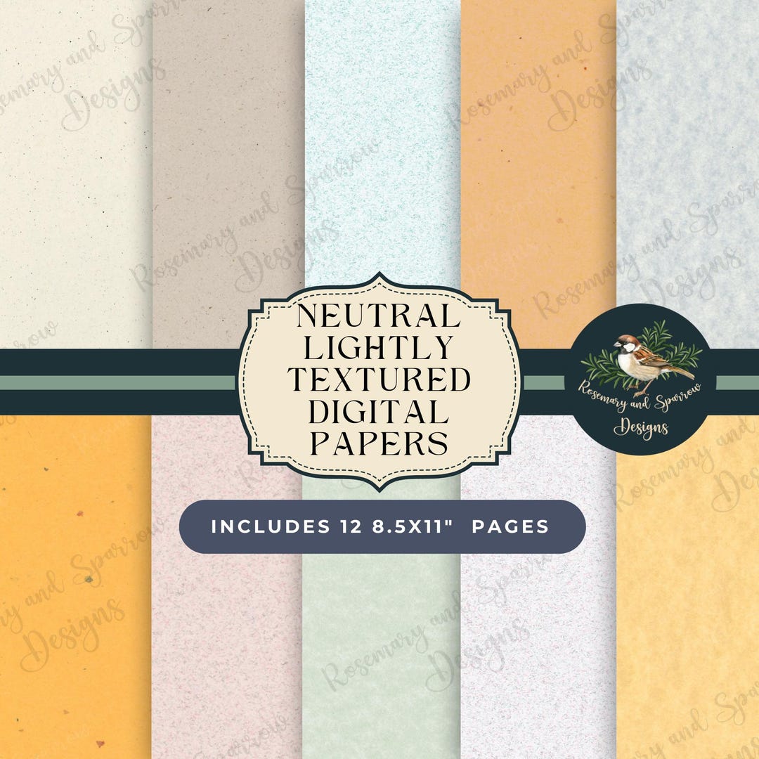 Neutral Lightly Textured Digital Papers | 12 Instant Download Pages ...