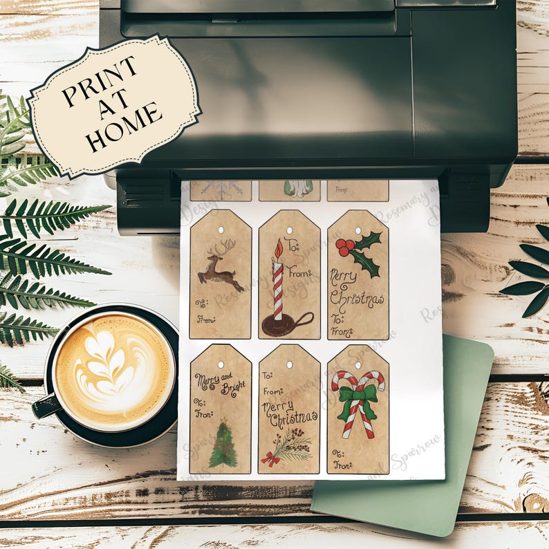 Printable Christmas Gift Tags | 9 Hand Drawn Gift Tags | Present ...