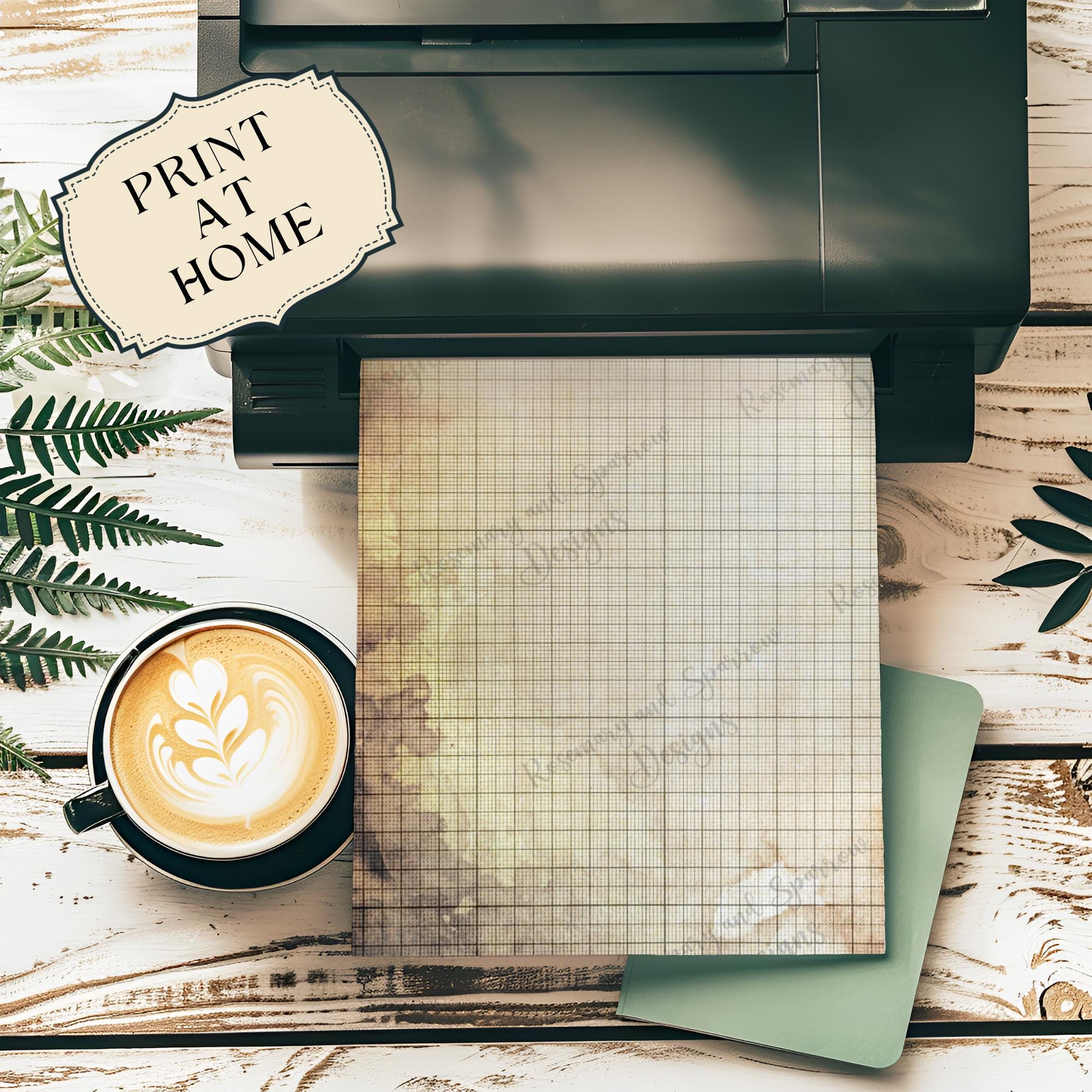 Vintage Grunge Graph Papers 6 Texture Printable Digital Downloads Junk ...