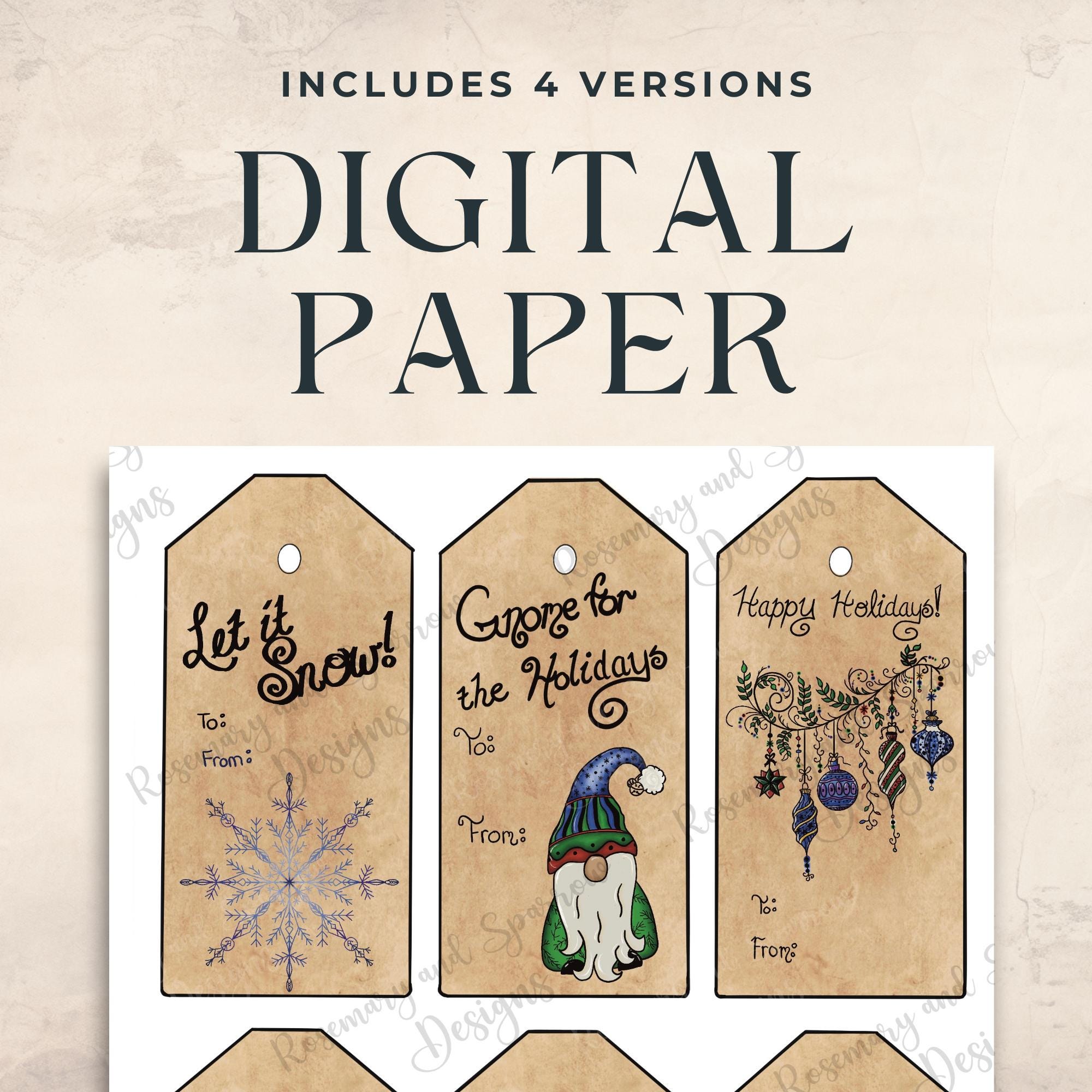 Printable Christmas Gift Tags | 9 Hand Drawn Gift Tags | Present ...