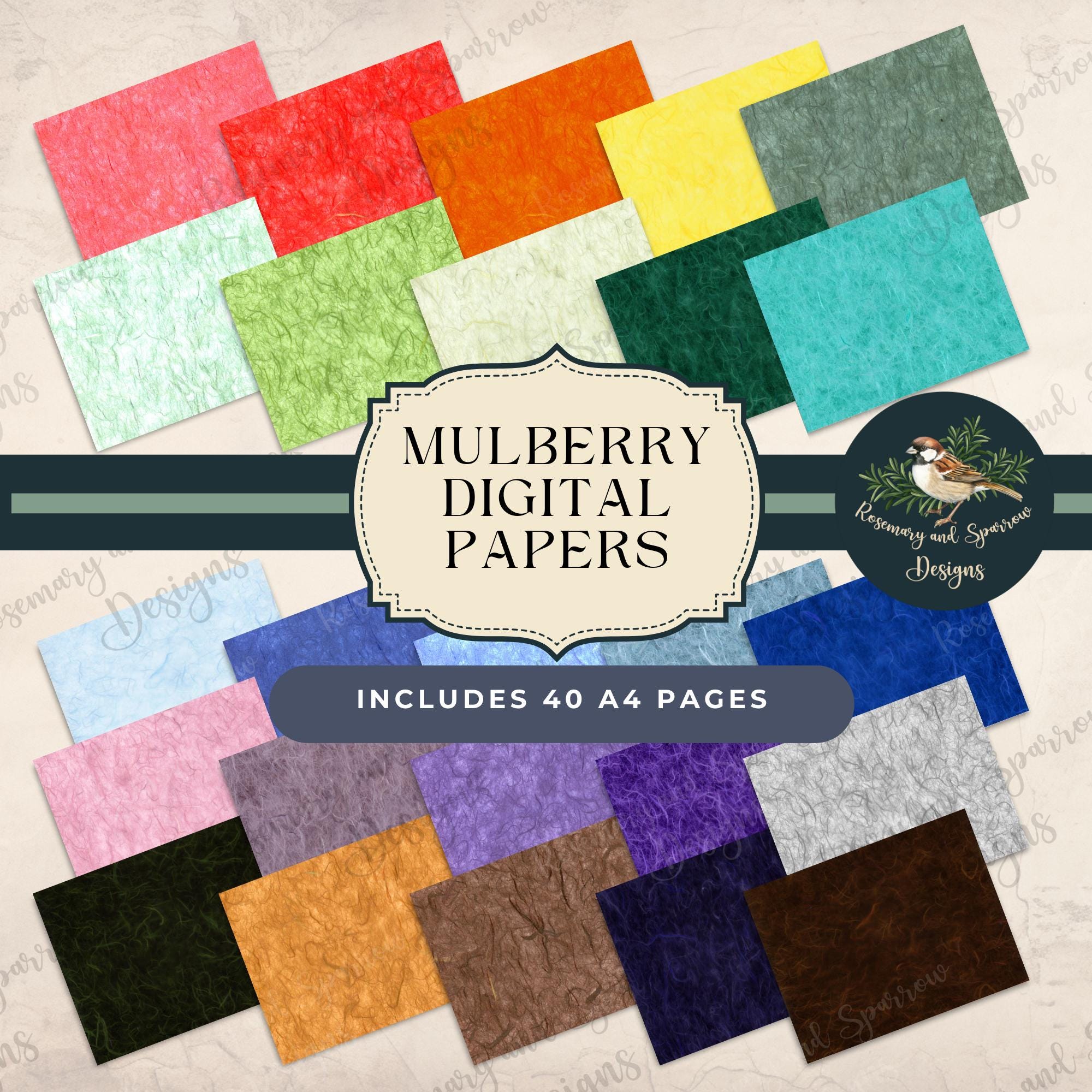 Mulberry Digital Papers | Junk Journal Background Pages | Scrapbook ...
