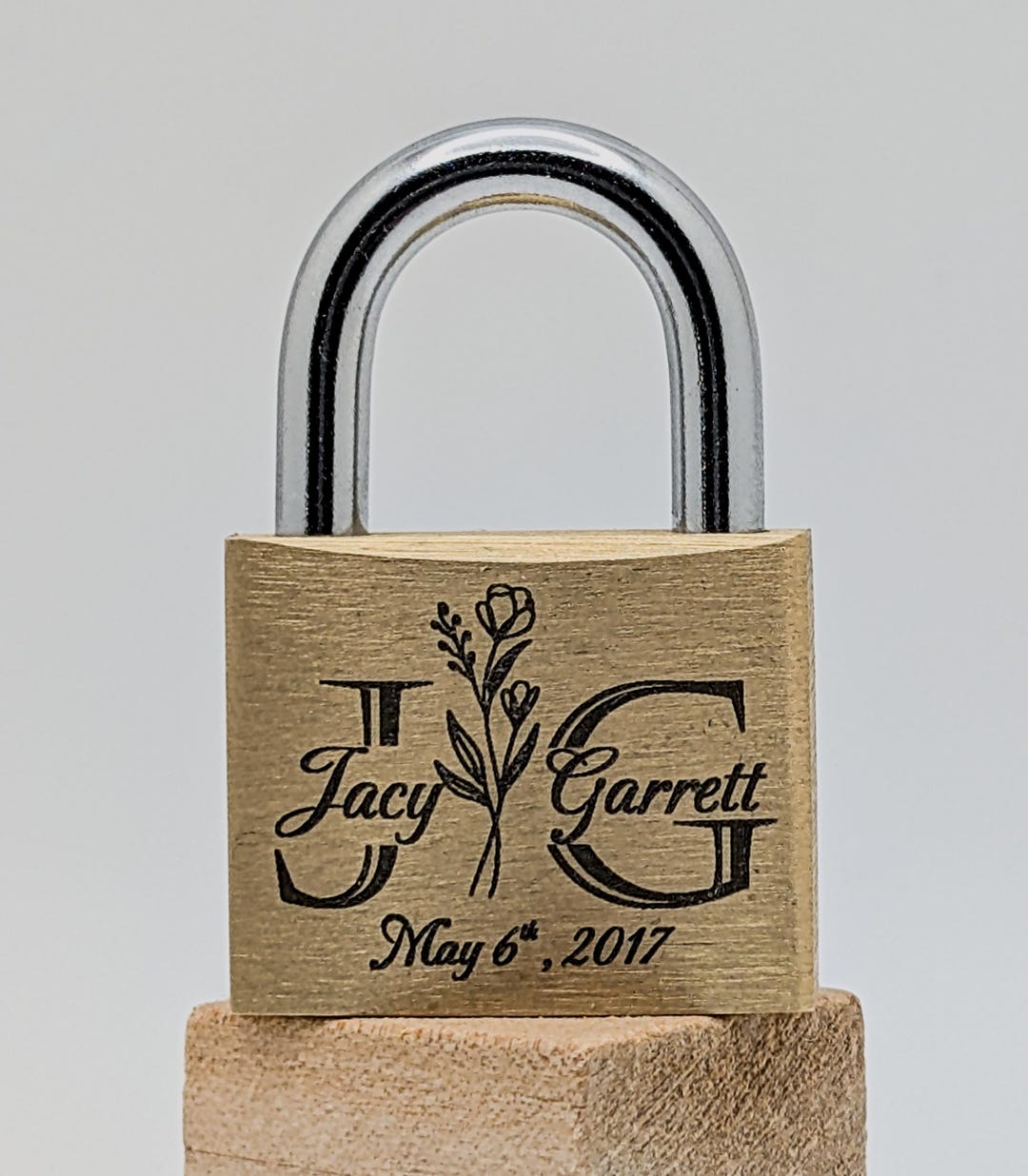 Engraved Brass Love Lock | Personalized Anniversary Bridge Lock Gift - Etsy
