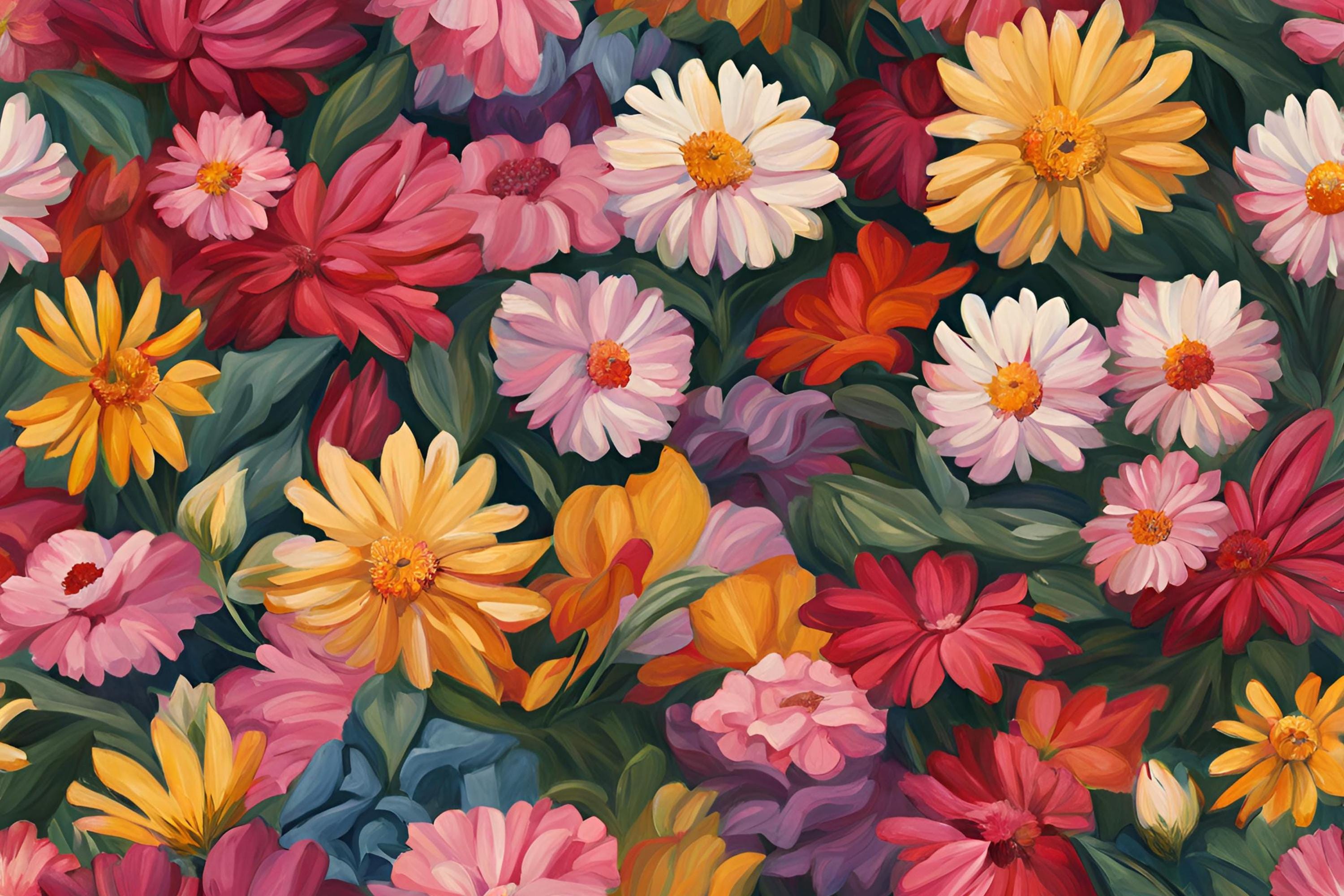 Vibrant Flowers | Digital Art | Ai Generated Art - Etsy