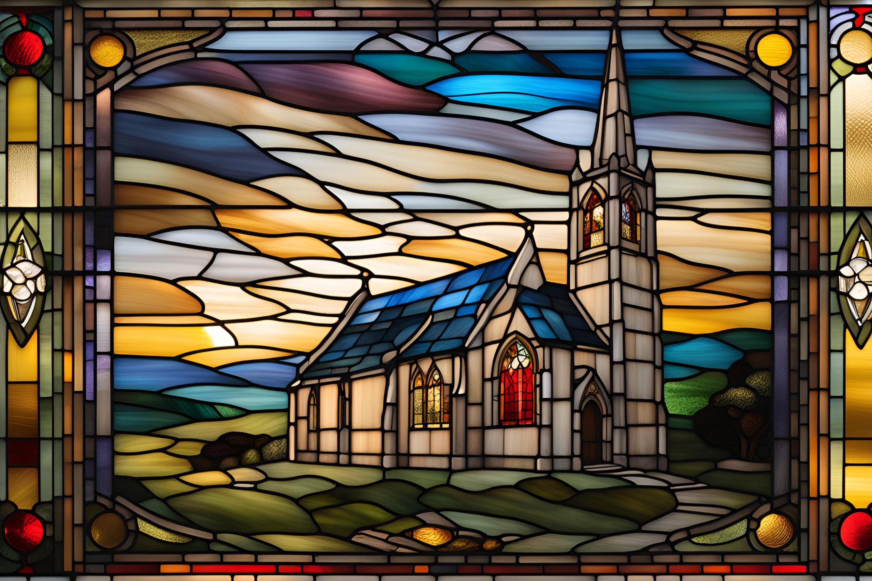 Stained Glass Church Digital Art Ai Generated Art - Etsy