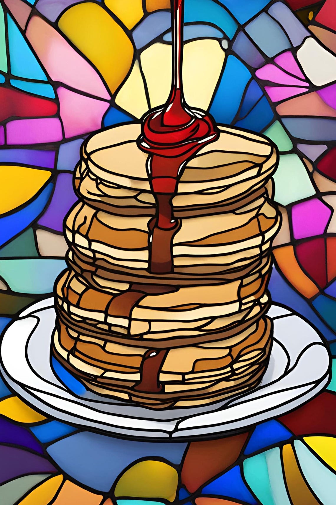 Stained Glass Painting | Pancake Painting | Digital Art | Ai Generated ...