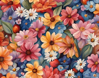 Pile of Flowers Painting | Digital Art | Ai Generated Art - Etsy