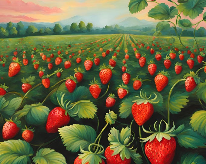 NEW "strawberry Sunshine" **AI Portrait Series** Printable, Digital Download. Ai Art, Home Decor ...