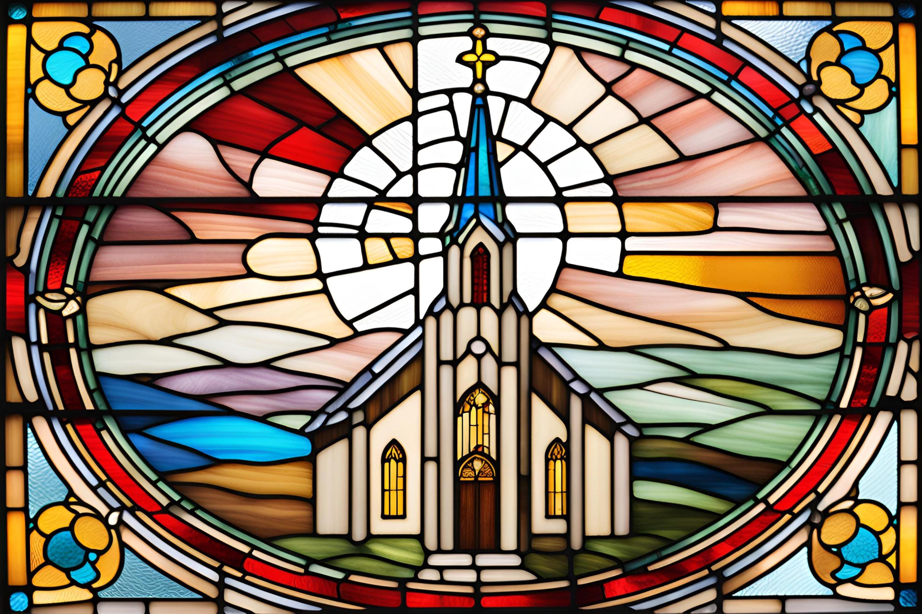 Stained Glass Church | Digital Art | Ai Generated Art - Etsy