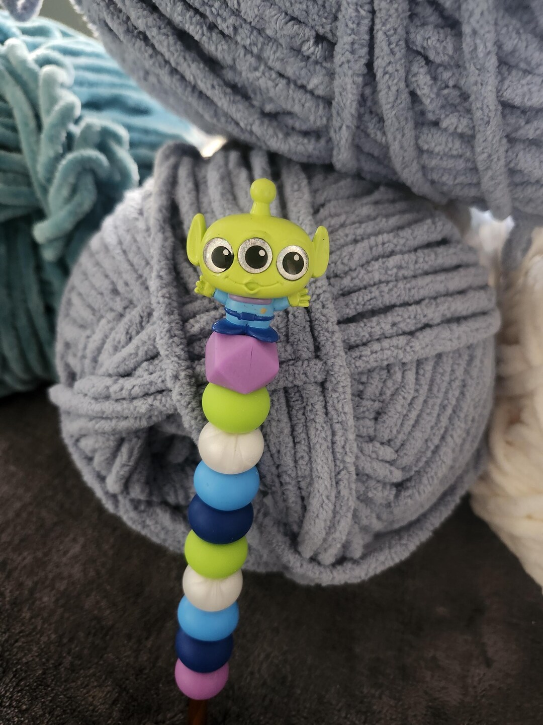 Silicone Beaded 6 Mm Crochet Hook - Green Alien Topper - Etsy
