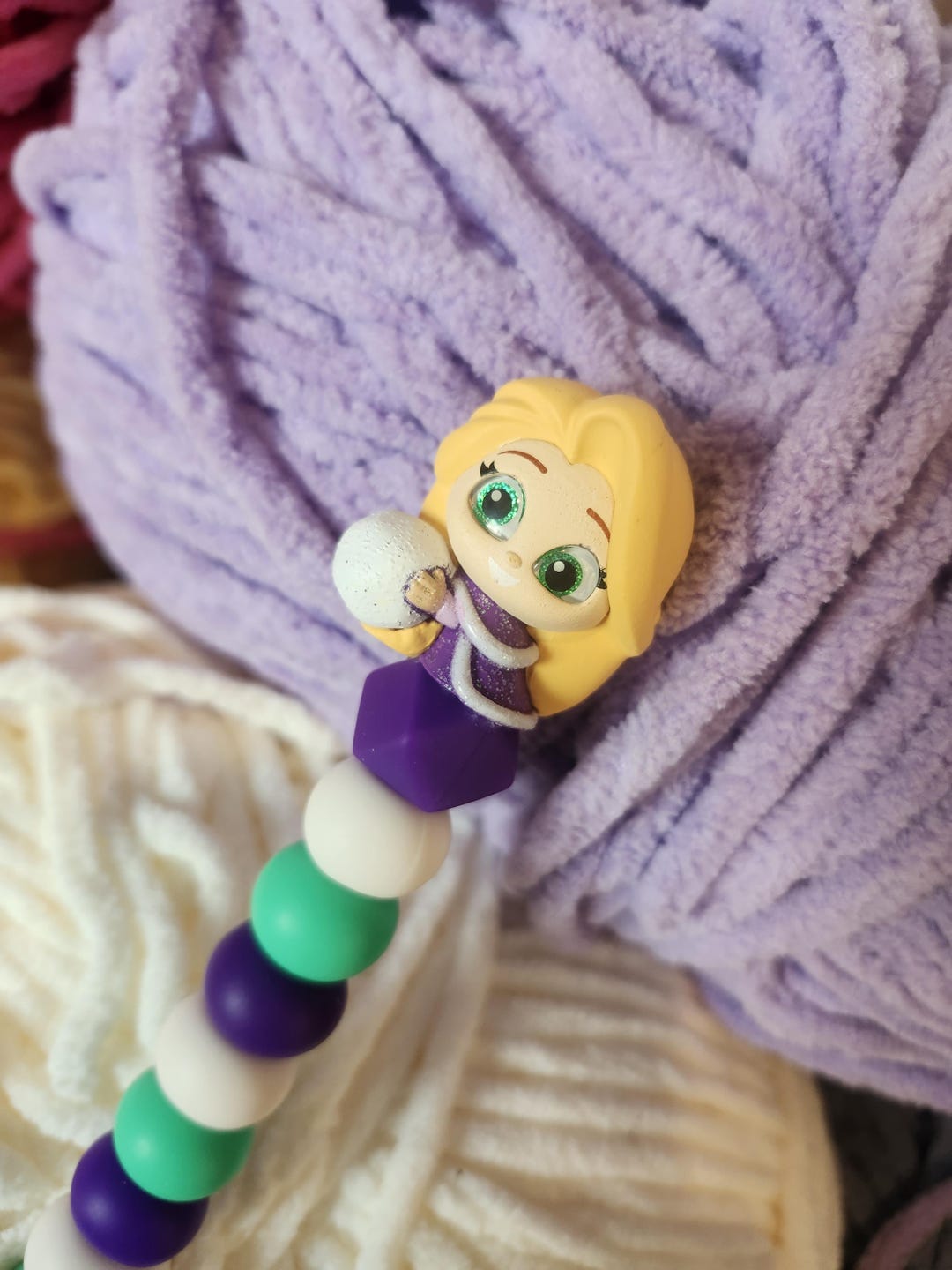 Silicone Beaded Crochet Hook - Rapunzel From Tangled Topper - Etsy