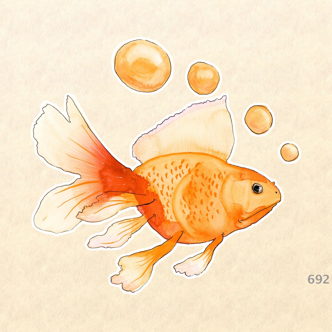 Goldfish Sticker Fish Sticker Animal Sticker Aquarium Sticker ...
