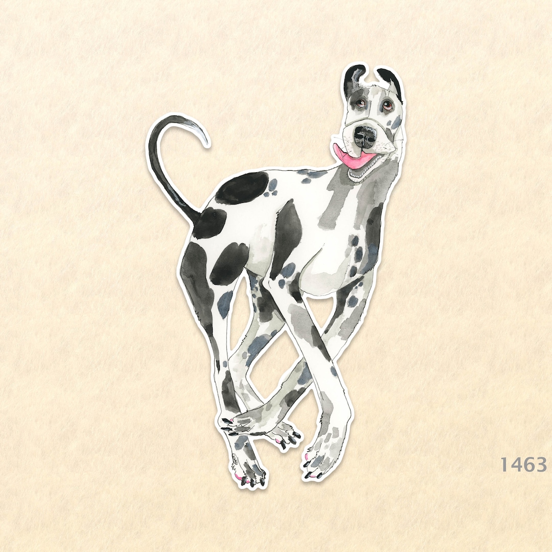 Goofy Great Dane Sticker Dog Sticker Watercolor Art Water Bottle ...