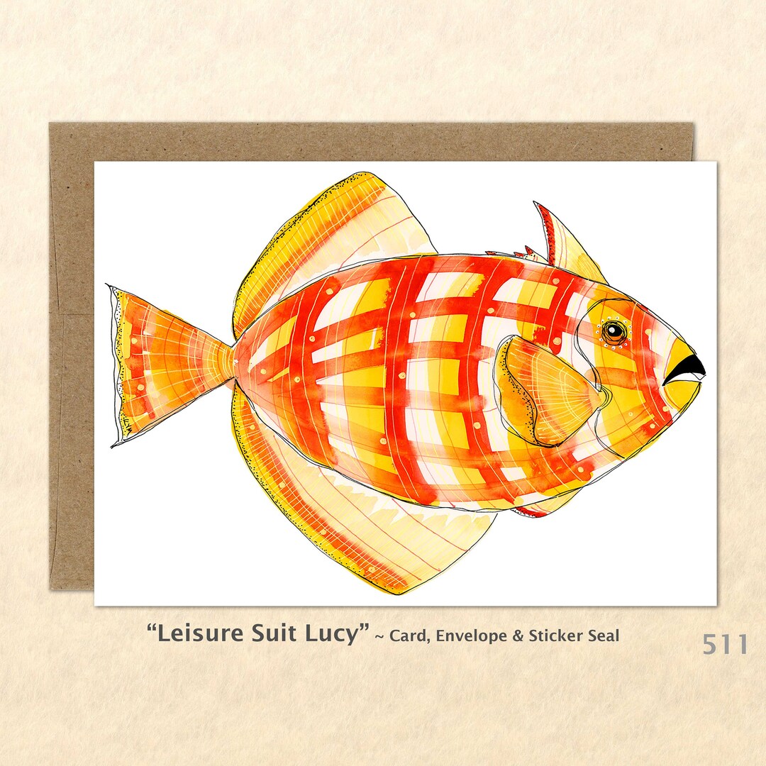 Fantasy Fish Note Card Fish Cards Fun Animals Wacky - Etsy