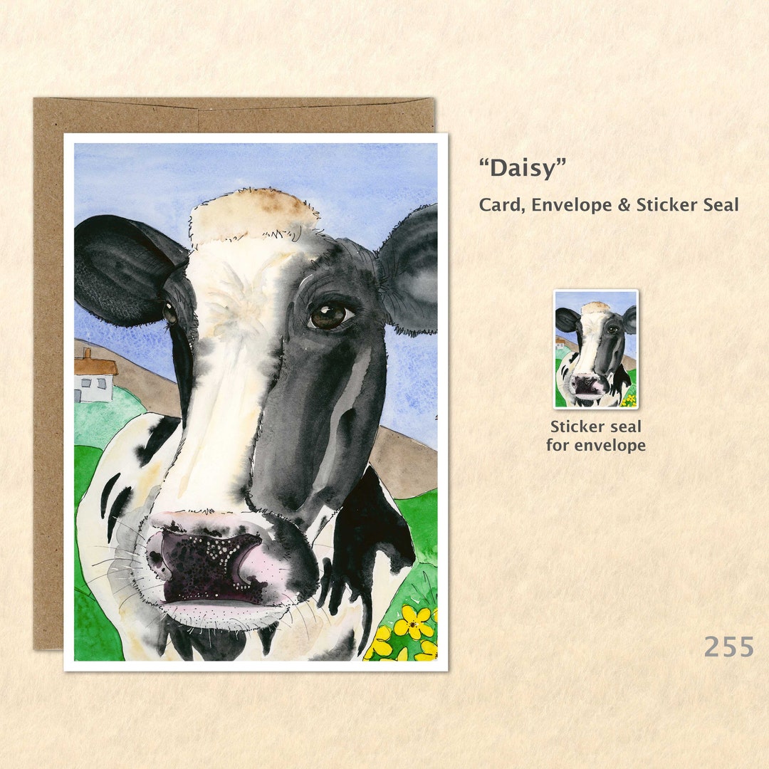 Cow Note Card Farm Animal Card Cow Card Cute Farm Animals Cute Cows ...