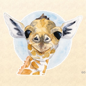 Giraffe Sticker, Cute Animal Stickers, Wildlife Stickers, African ...