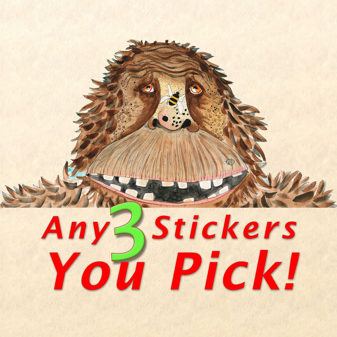 3 Sticker Pack - Choose Any 3 Stickers, Fun Stickers, Cute Stickers ...