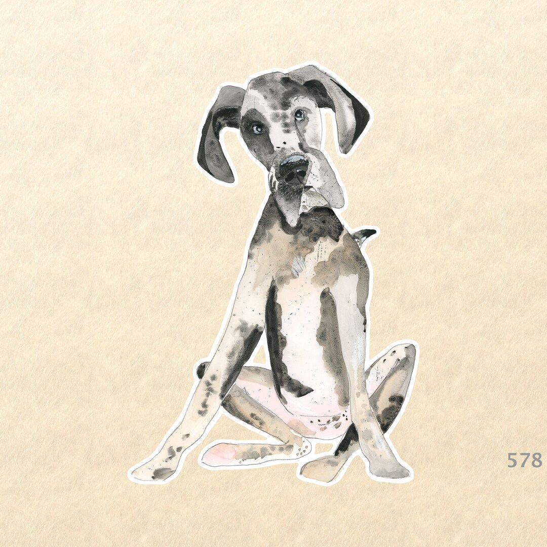 Dog Stickers, Great Dane Sticker, Cute Animal Stickers, Fun Animal ...