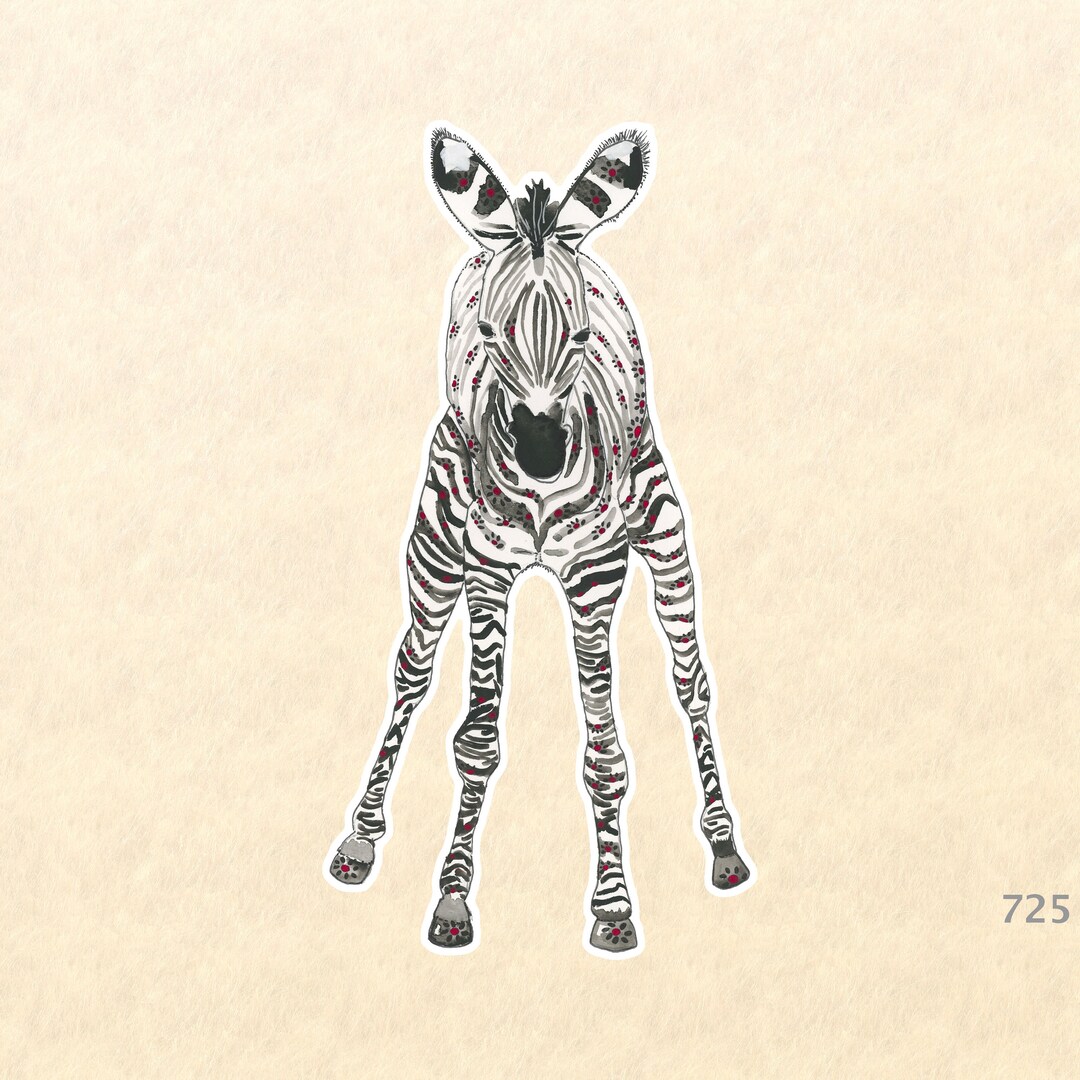 Baby Zebra Sticker Cute Baby Animals Cute Animal Sticker Wildlife ...