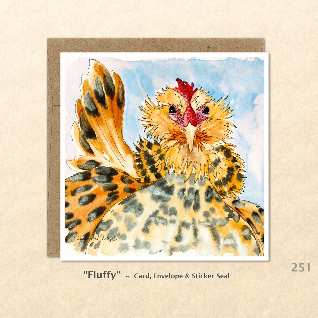 Chicken Note Card, Farm Cards, Chicken Cards, Farm Yard Animals, Blank ...