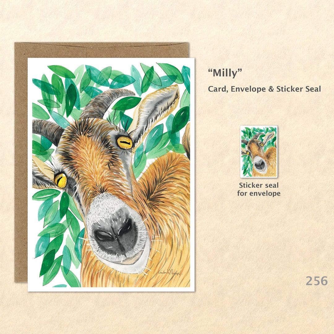Goat Note Card, Goat Cards, Farm Cards, Farm Animal Cards, Blank Note ...