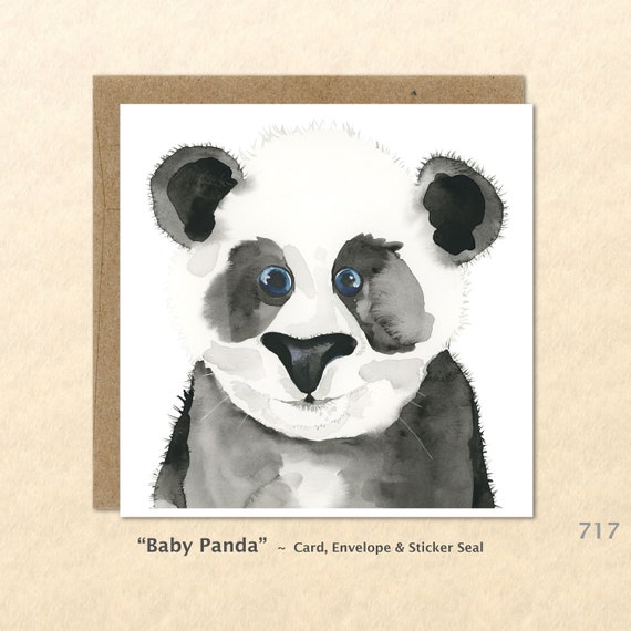 Baby Panda Note Card Baby Animal Card Panda Card Cute Animal | Etsy