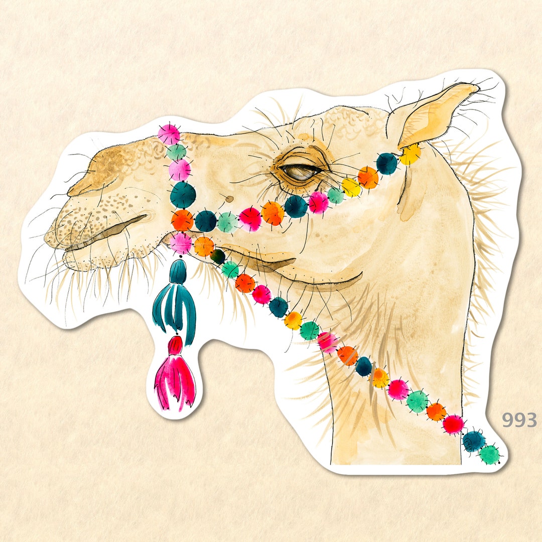 Camel Sticker Decorated Camel Sticker Cute Animal Sticker Watercolor ...