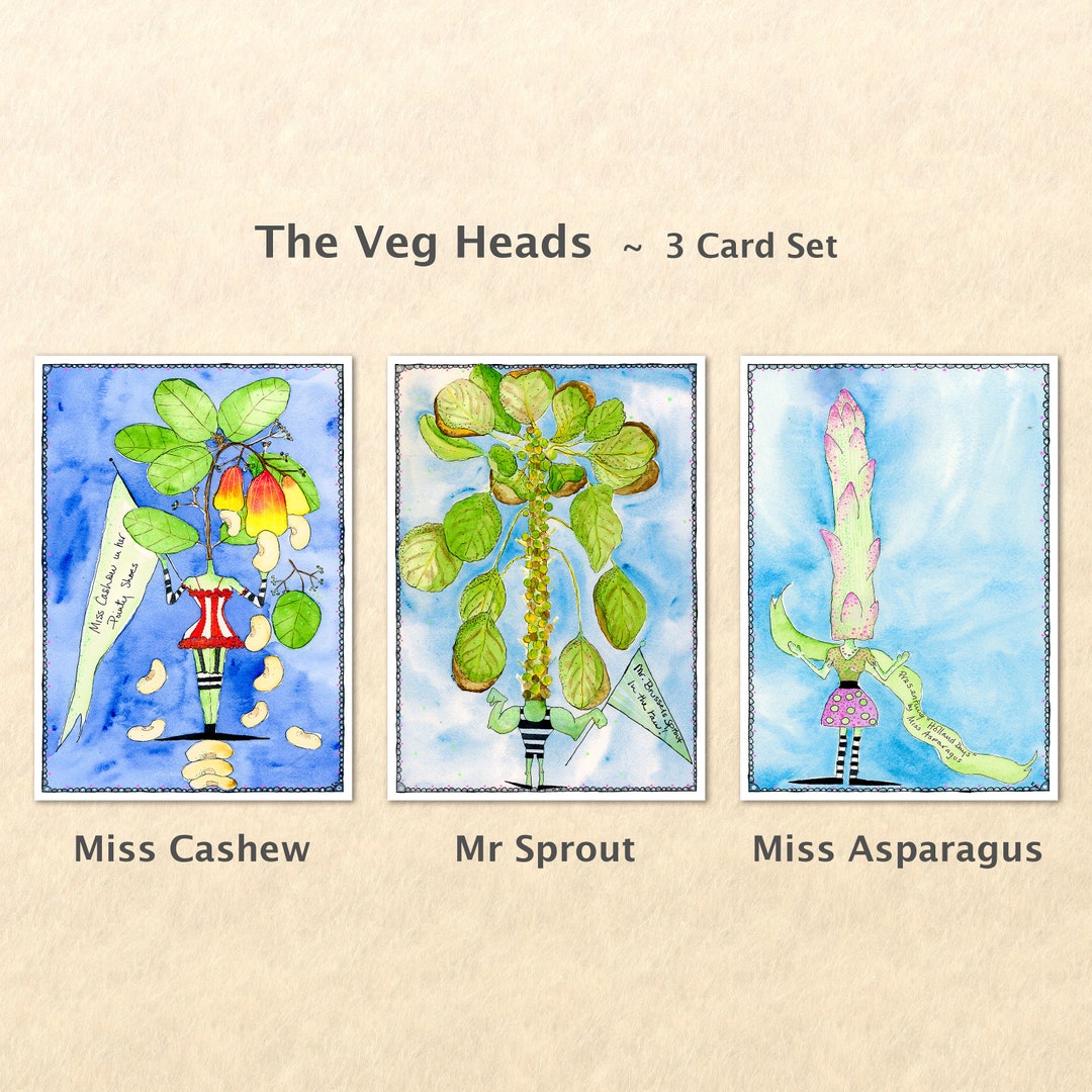 Veg Heads, Silly Cards, Garden Cards, Food Cards, Wacky Cards, Fun ...