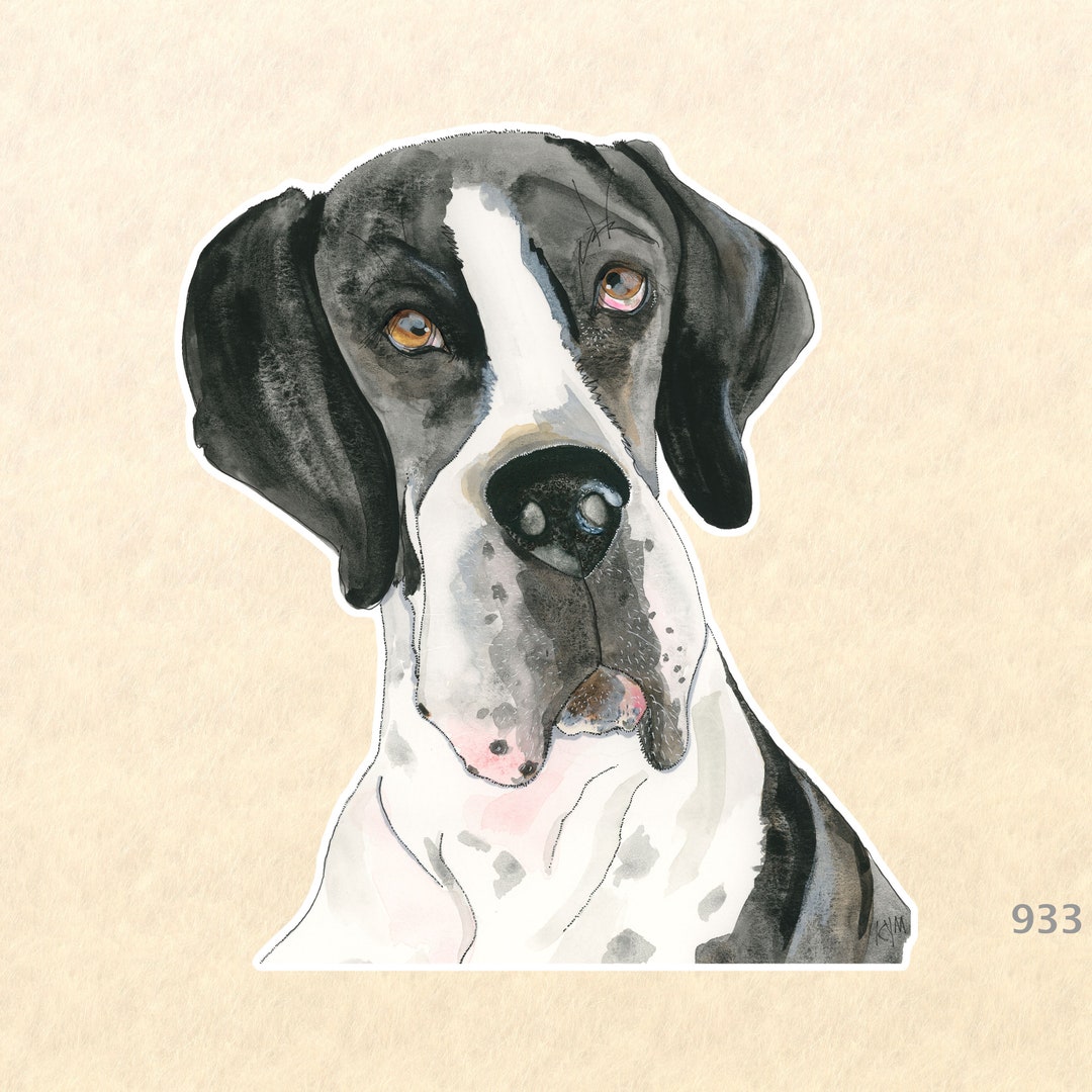 Autocollant de chien Grand Danois Autocollant Mignon Animal Autocollant ...