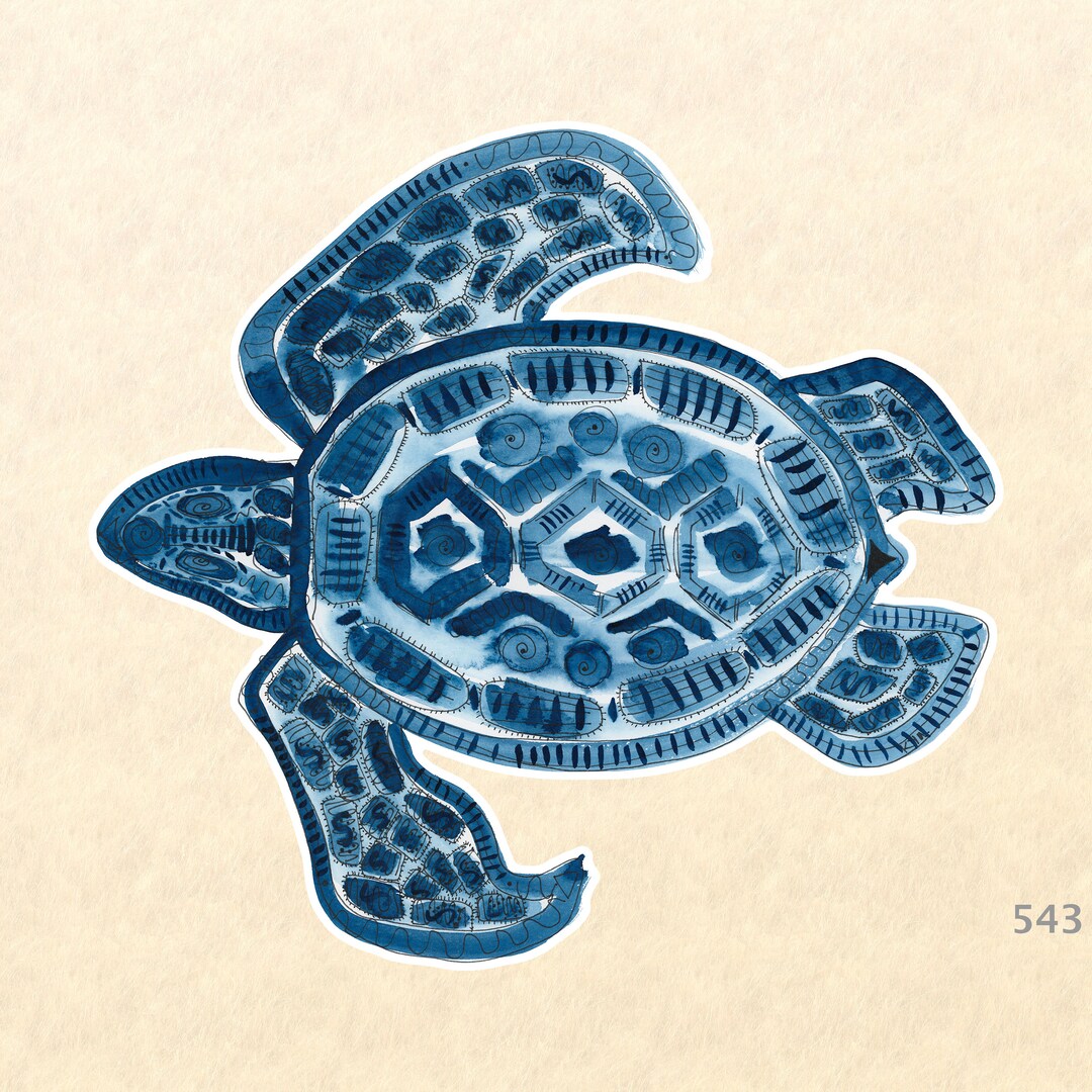 Turtle Stickers, Sea Life Sticker, Indigo Sticker, Laptop Stickers ...