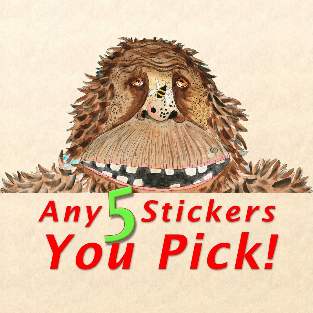 Sticker Pack - Choose Any 5 Stickers, Fun Stickers, Cute Stickers ...
