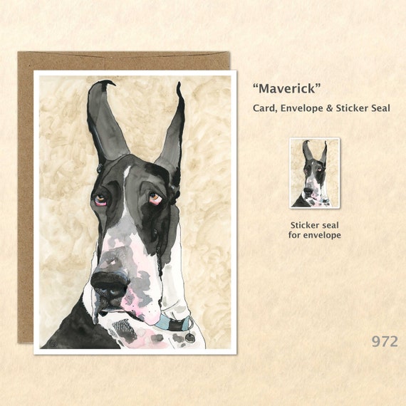 Great Dane Greeting Card Dog Card Customisable Blank Note Card | Etsy