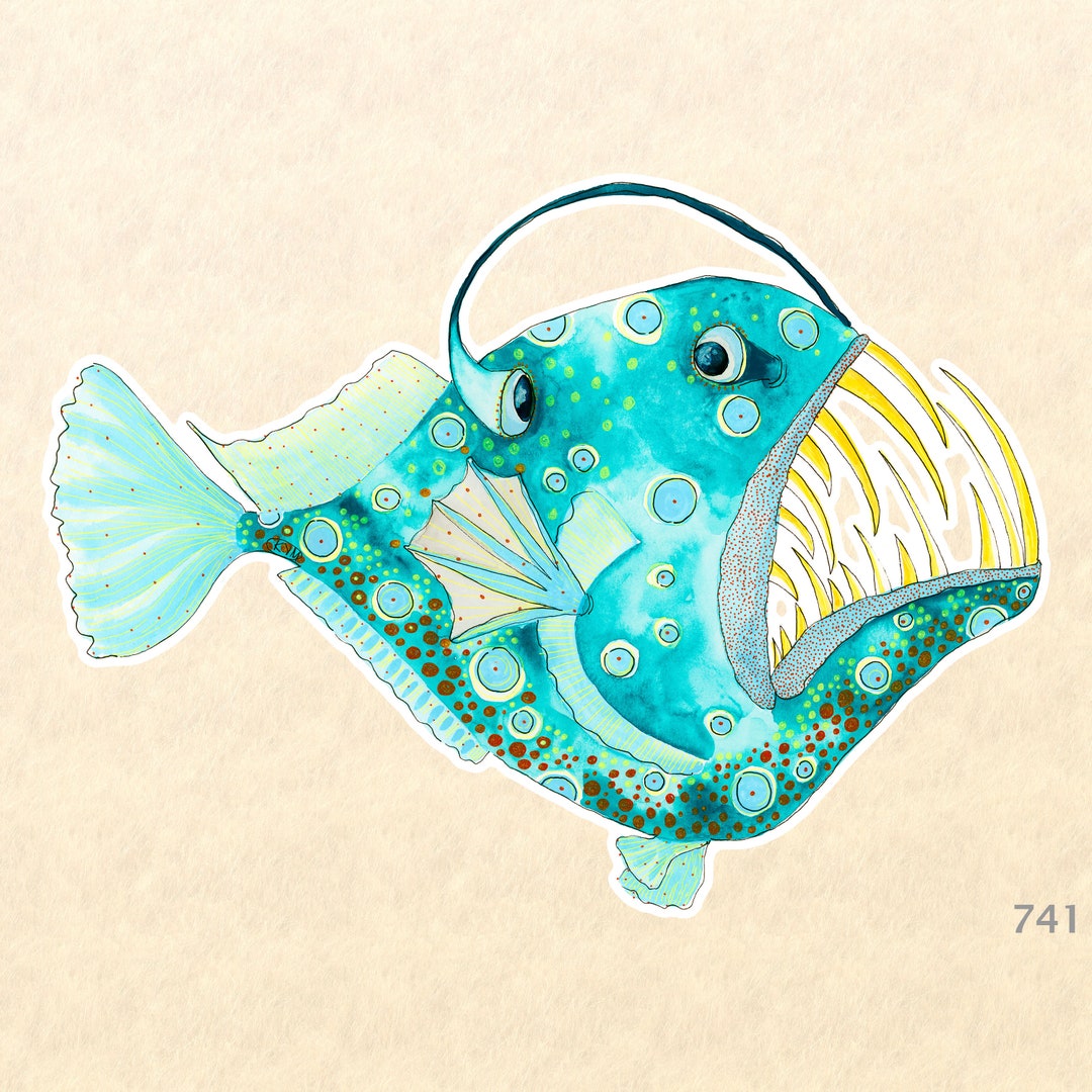 Fish Stickers, Silly Fish Stickers, Fantasy Stickers, Fun Animal ...