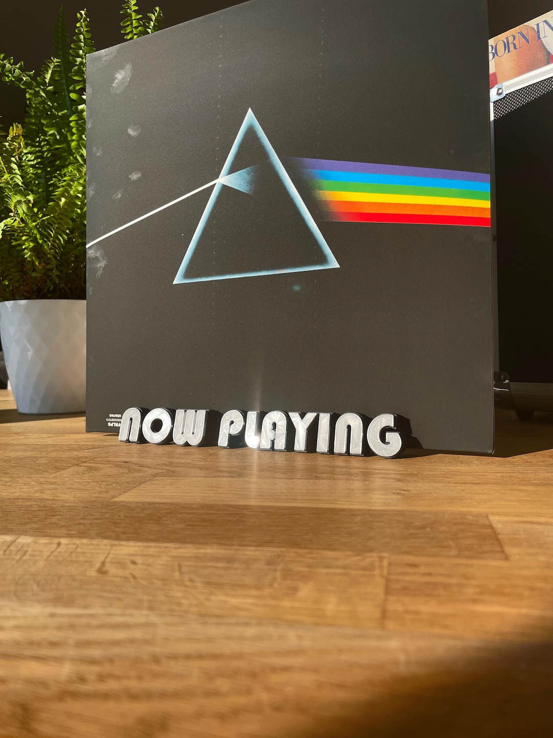 Now Playing Bauhaus Vinyl Stand, Shiny Metallic or White Record Display ...