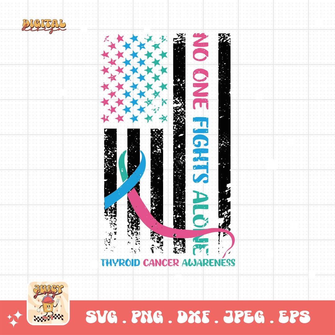 Thyroid Cancer Flag Svg, Thyroid Cancer Awareness Svg Png, Thyroid ...