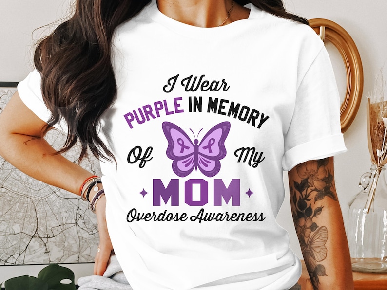Overdose Awareness SVG PNG Bundle: Purple Ribbon, Addiction Recovery ...