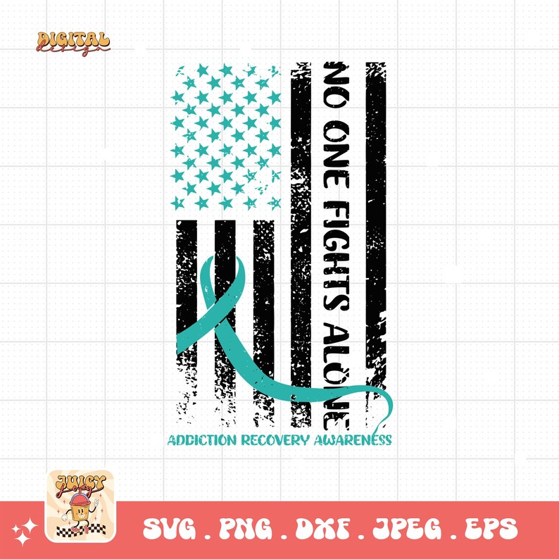 Addiction Recovery Awareness Svg Png, Addiction Recovery Flag Png, Drug ...