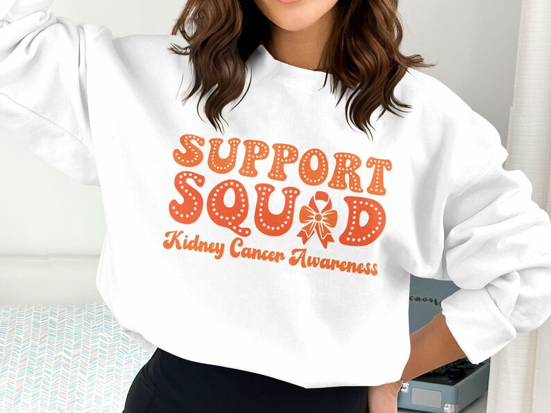 Kidney Cancer Awareness Png Svg, Retro Support Squad Svg Cricut, Orange ...