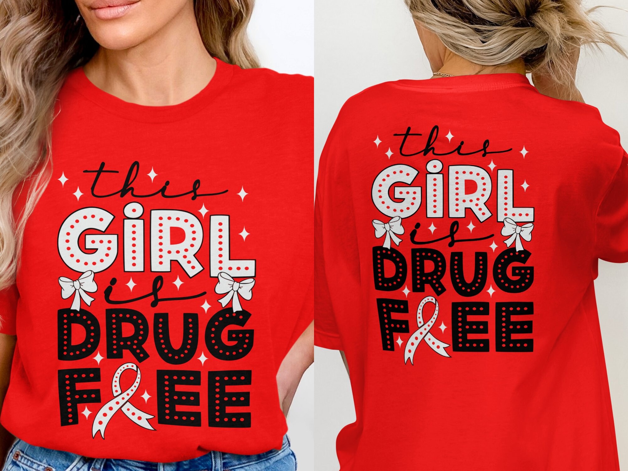 Red Ribbon Week Svg Png, This Girl is Drug Free Svg, Drug Free Svg, Red ...